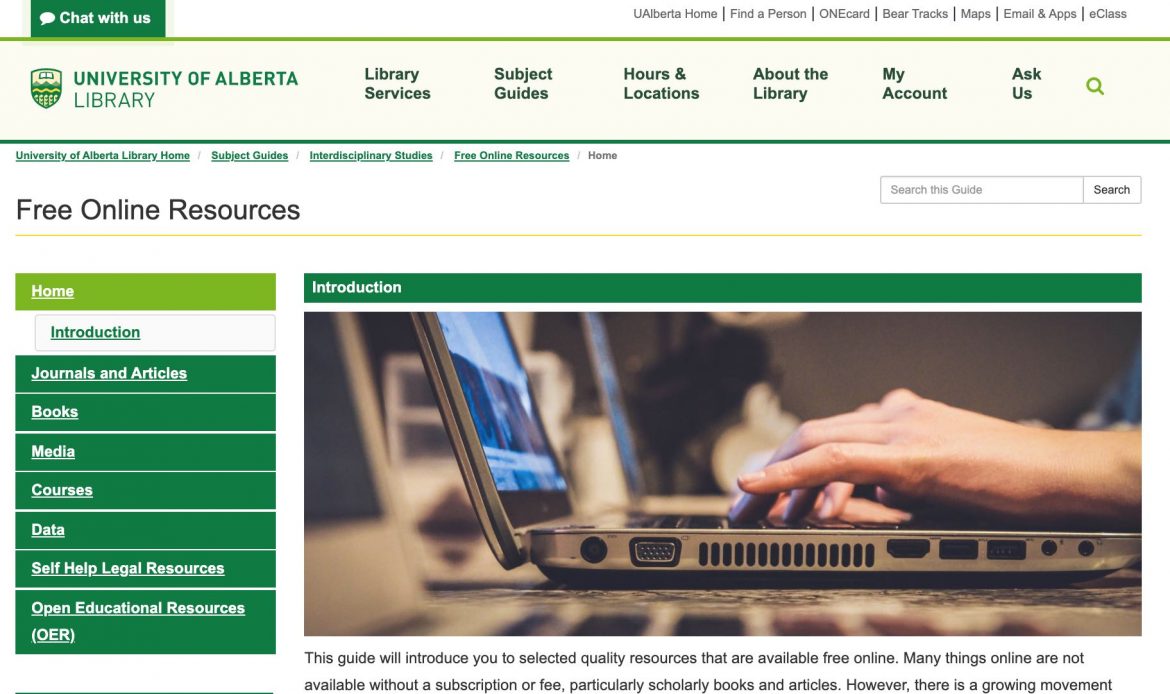 New Subject Guide | Free Online Resources — news.library.ualberta.ca