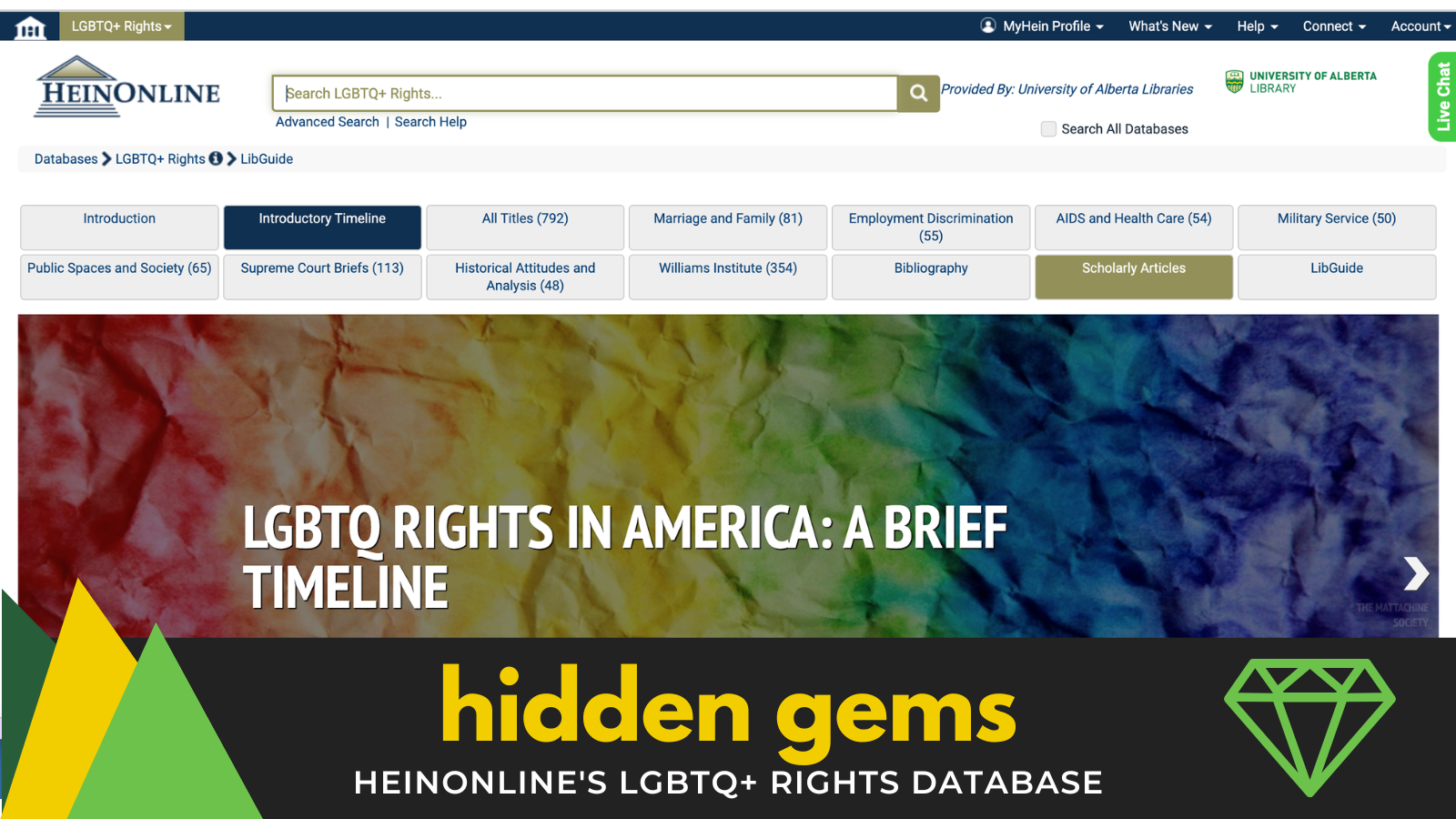 Hidden Gems: HeinOnline's LGBTQ+ Rights Database — news.library.ualberta.ca