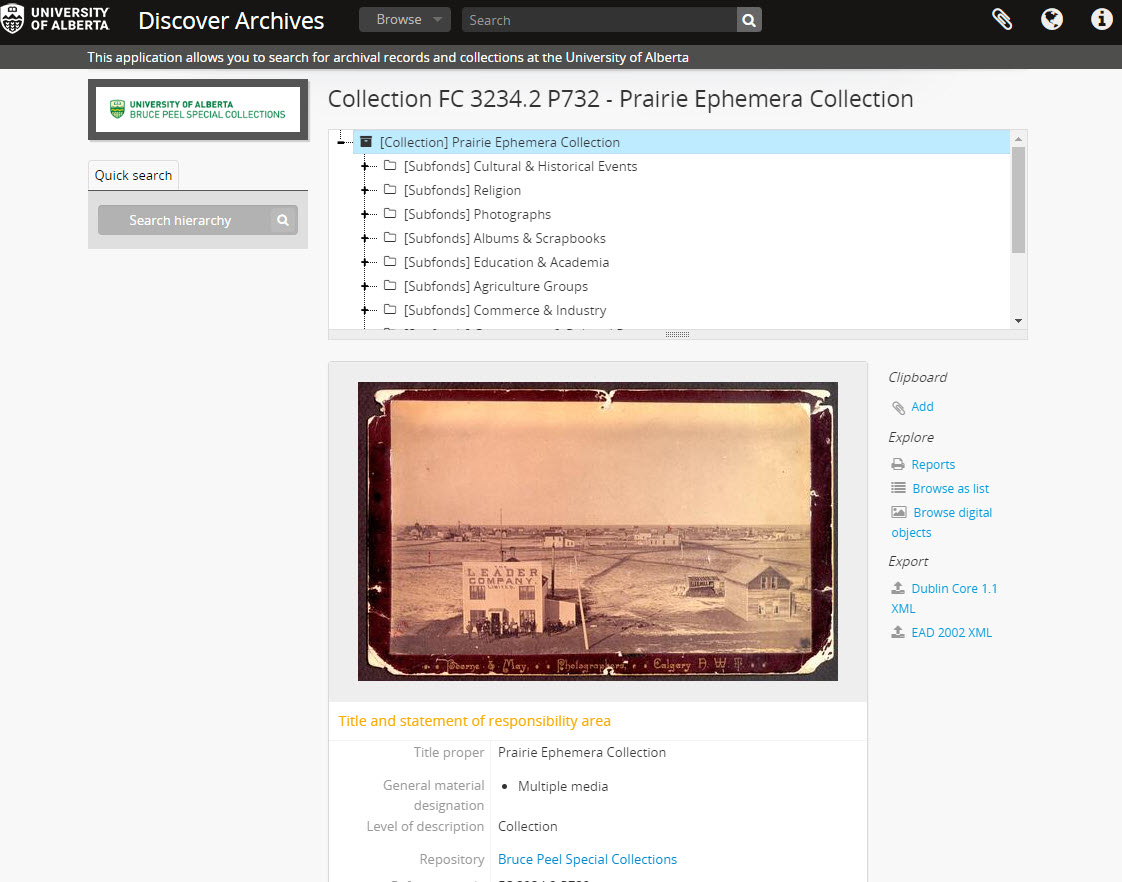 Searching the University of Alberta Archives: Using Discover Archives — news.library.ualberta.ca