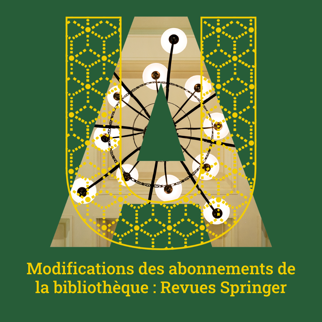 Modifications des abonnements de la bibliothèque : Revues Springer ...